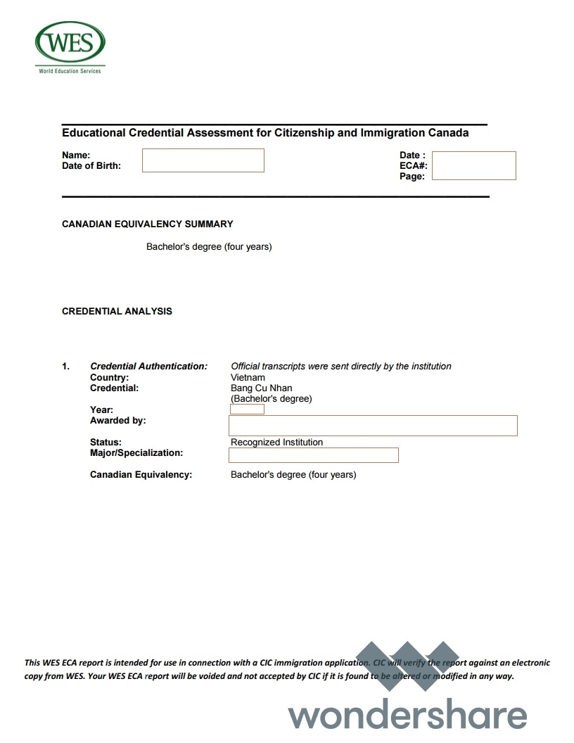 Đánh giá bằng cấp (ECA) với World Education Services (WES) – Đến Canada